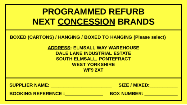 Delivery Standards (Refurb) – Next